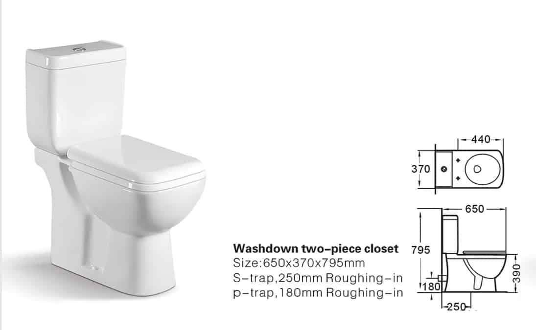 Wash Down P-trap And S-trap Watersense Dual Flush Toilet TP-003 - China ...